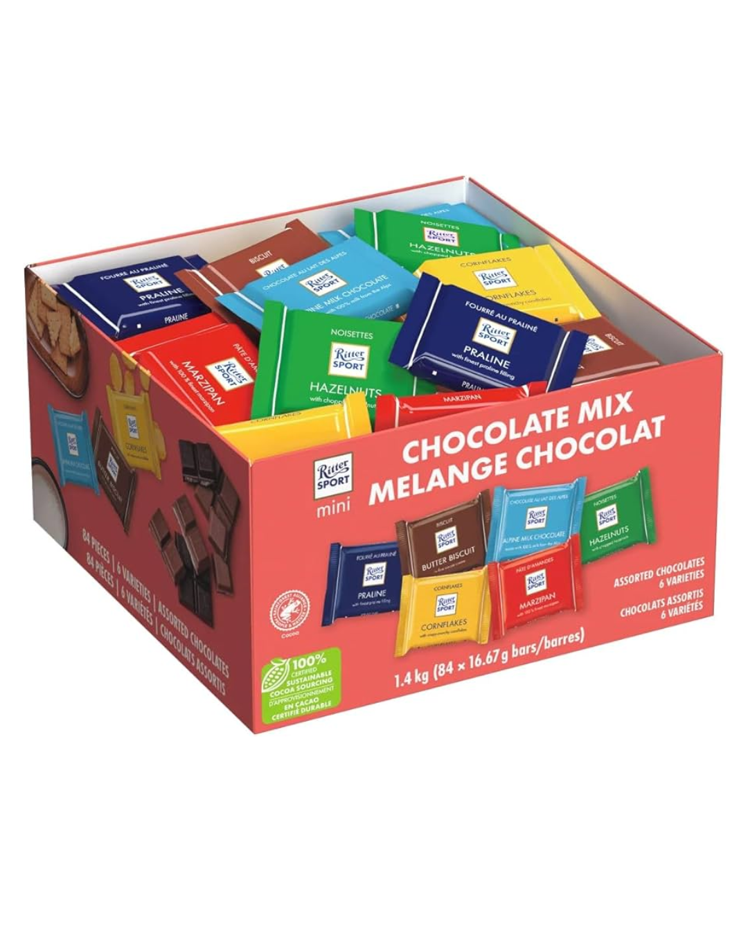 Ritter Sport | Mini Chocolate Squares Variety Pack (84 x 17g) – Fruit Suite